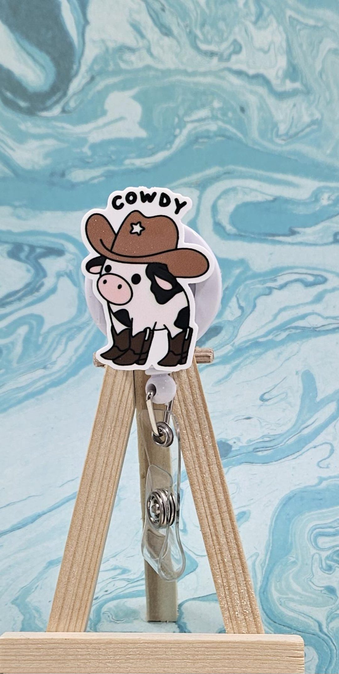 Western Badge Topper, Cow Badge Reel, ID Holder - Etsy