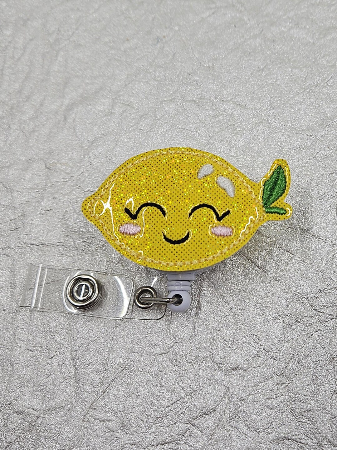 Lemon Badge Reel, ID Holder, Interchangeable Topper, Clip-on - Etsy