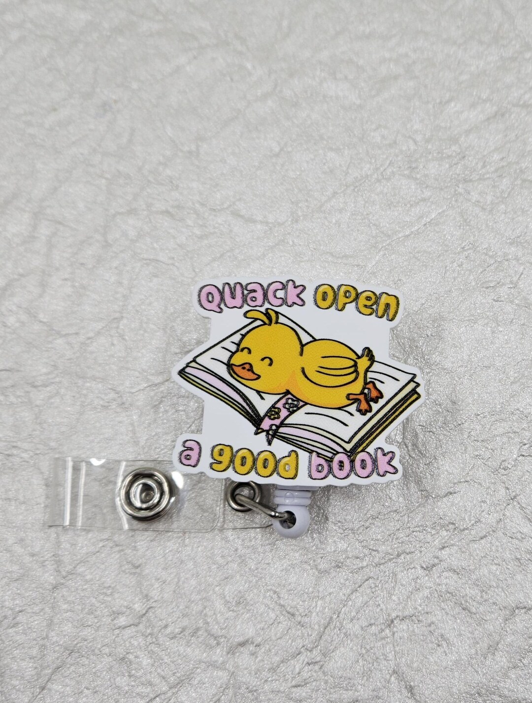 A Good Book ID Holder, Clip-on Badge, Retractable Reel, Changeable ...