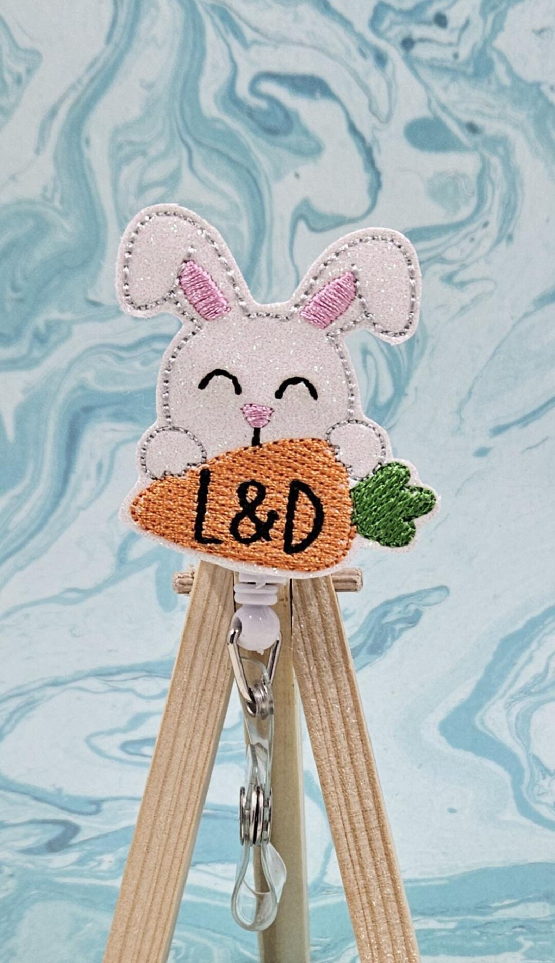 Labor and Delivery Bunny Badge Reel, Easter Badge Reel, Interchangeable ...