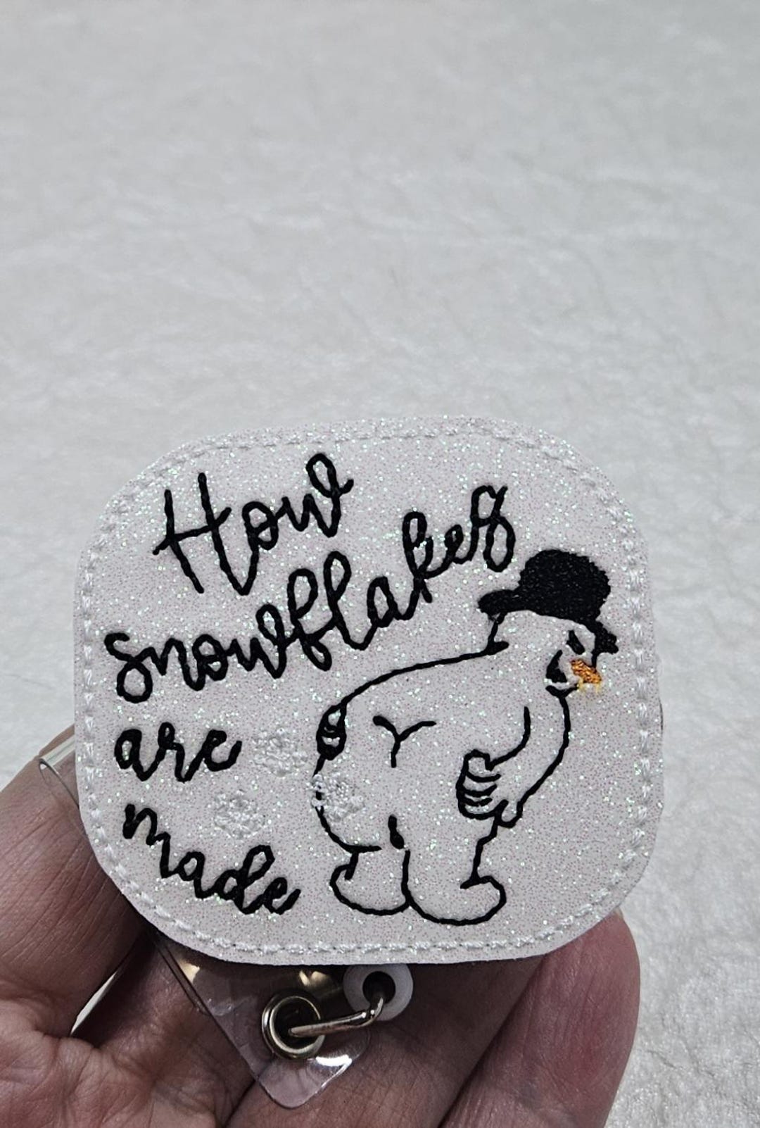 Snowflake Badge Reel: Funny Snowman ID Holder - Etsy
