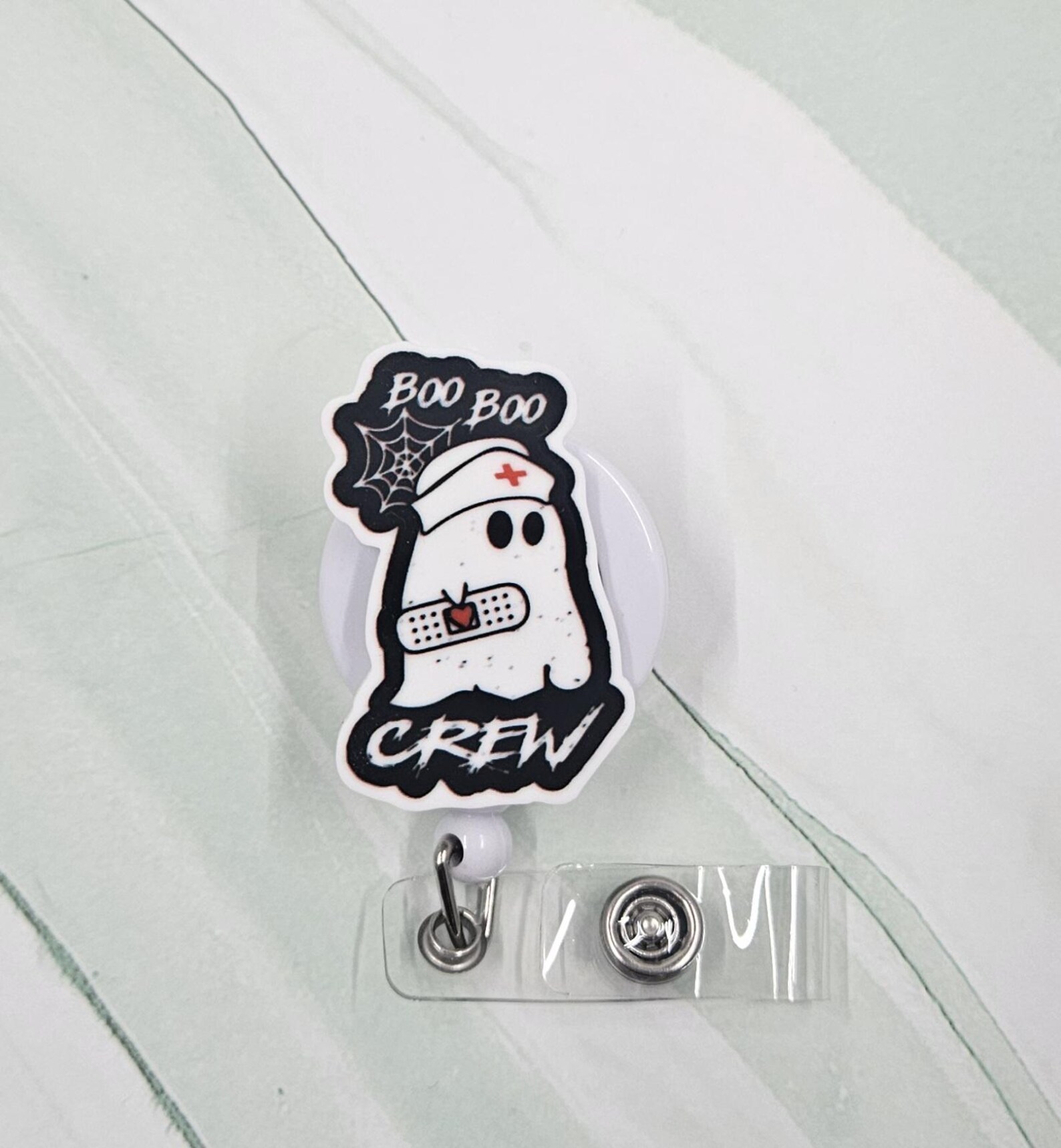 Boo Boo Crew Ghost, Retractable ID Holder, Nurse Badge Topper, - Etsy