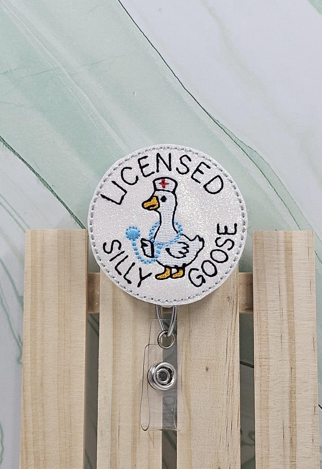 Licensed Silly Goose Badge Clip, Nurse Badge Reel, Interchangeable ...