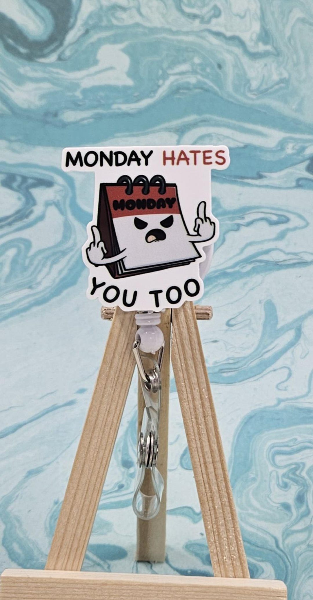Monday Hates You Too Badge Reel: Interchangeable Funny Badge Clip - Etsy