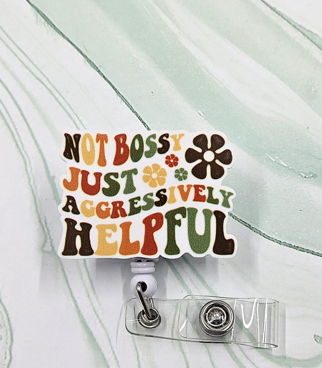 Just Aggressively Helpful Badge Reel, Interchangeable Topper, ID Holder ...