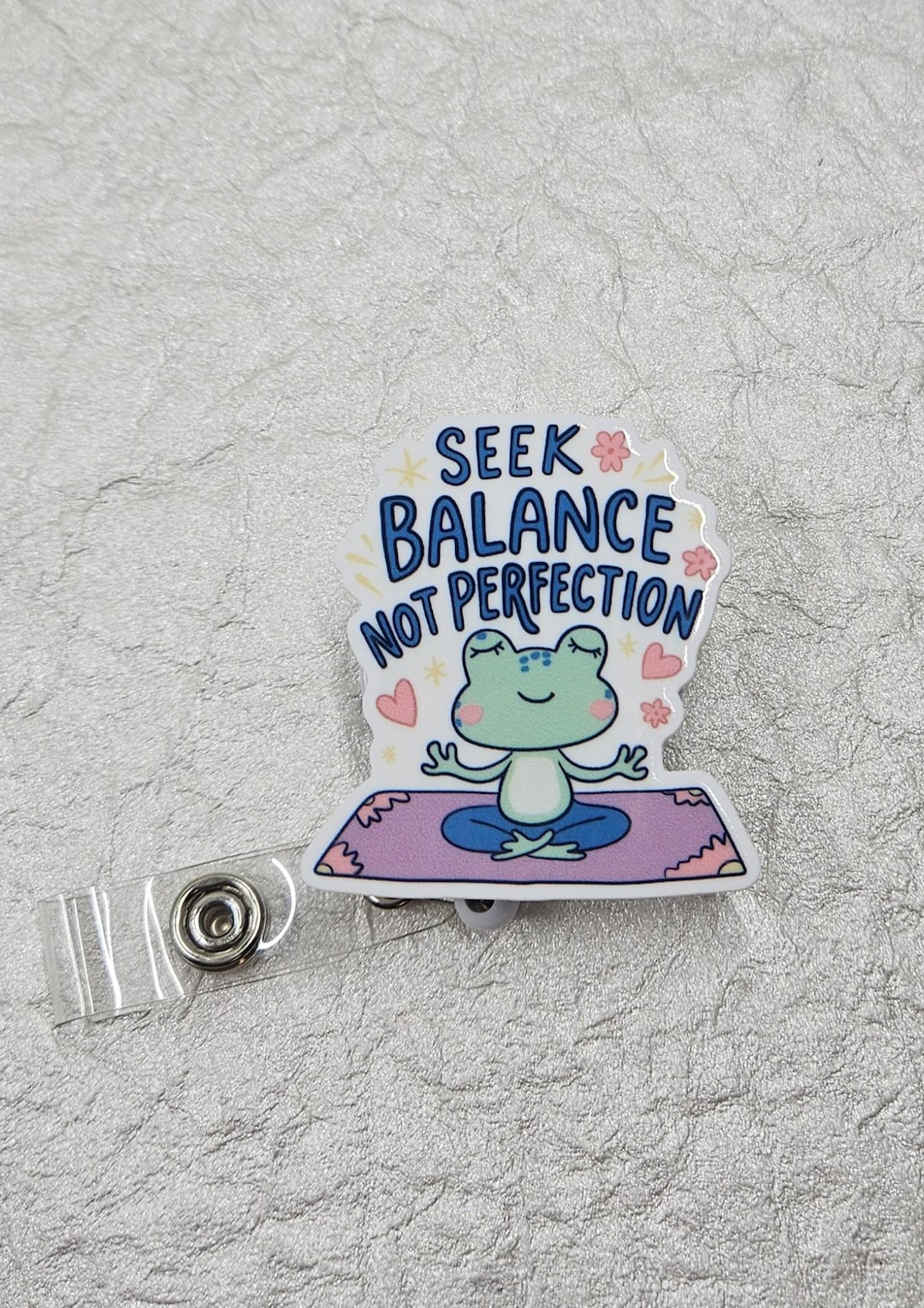 Seek Balance Not Perfection Retractable Badge Reel, Nurse ID Holder ...