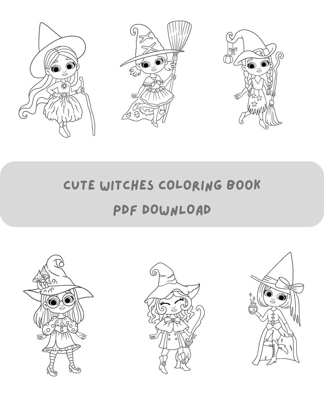 20 Cute Witches Printable Coloring Pages Halloween Printable Coloring ...