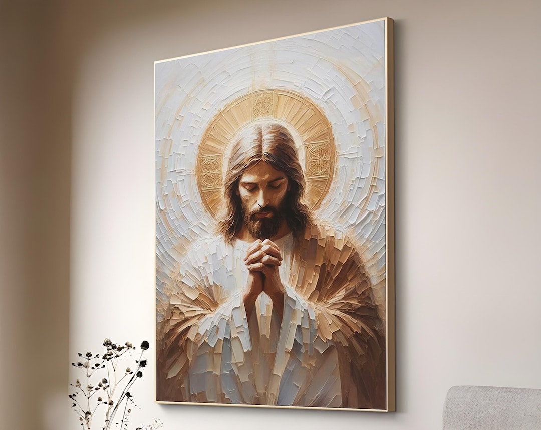Jesus Christ Praying Painting , Religious Wall Art, Jesus Christ Canvas ...