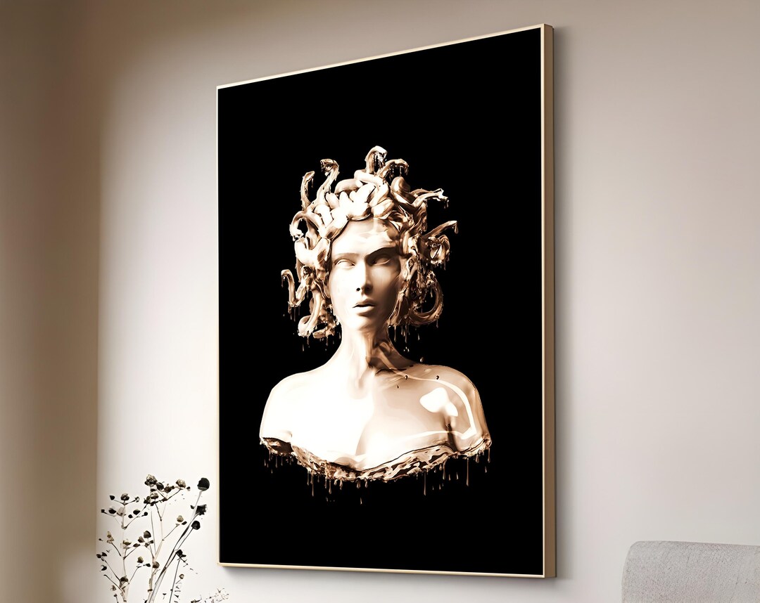 Medusa Portrait Print | Vintage Gorgon Greek Mythology Gothic Decor ...