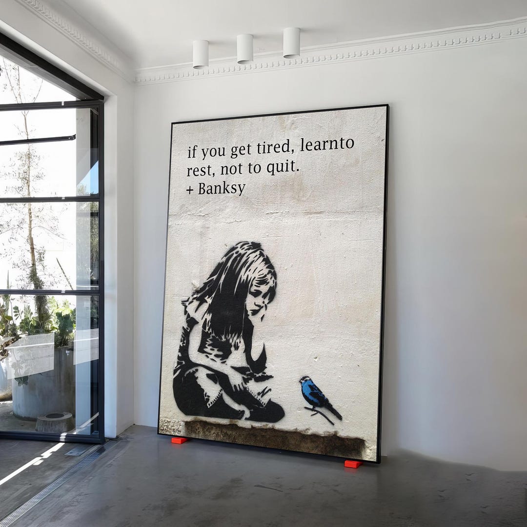 Banksy Girl and Blue Bird Quote, Street Art Banksy Girl and Blue Bird ...