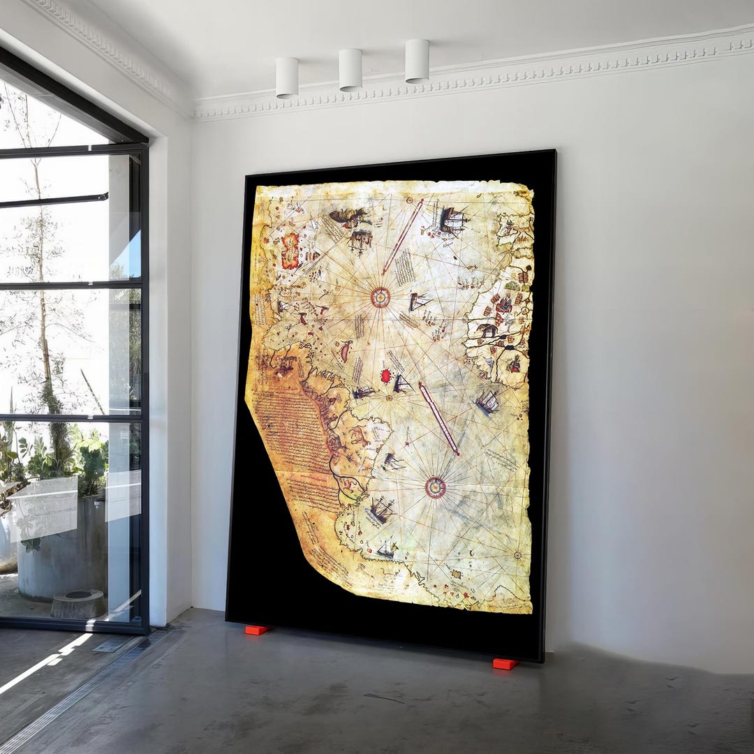 The Piri Reis Map, Ottoman Empire Map, Vintage Map, Antique World Map ...