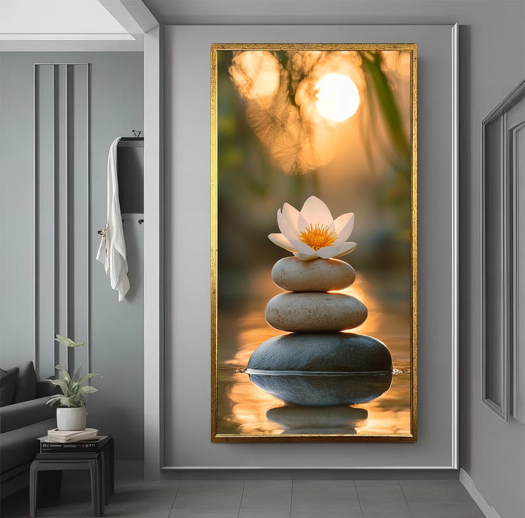 Zen Garden Art, Framed Canvas Print, Meditation Center Wall Decor ...