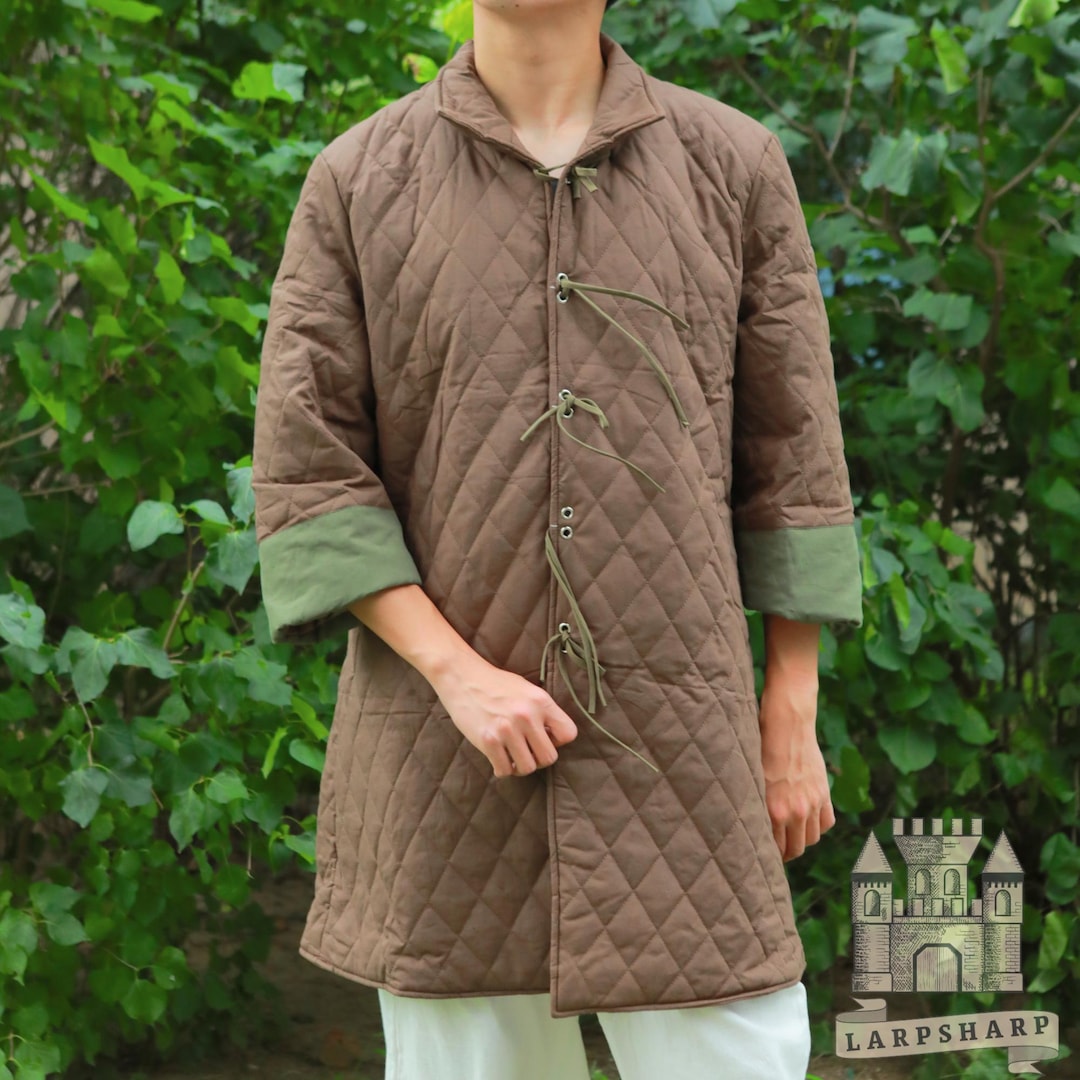 Medieval Infantry Light Armor Gambeson Jacket – Brown Quilted Padded ...