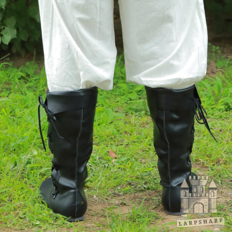 Renaissance PU Leather Boots: Medieval LARP Cosplay Shoes - Etsy