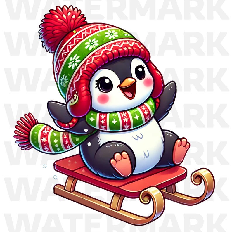 13 Winter Penguin Clipart Set - Christmas-themed PNG & JPG Downloads ...