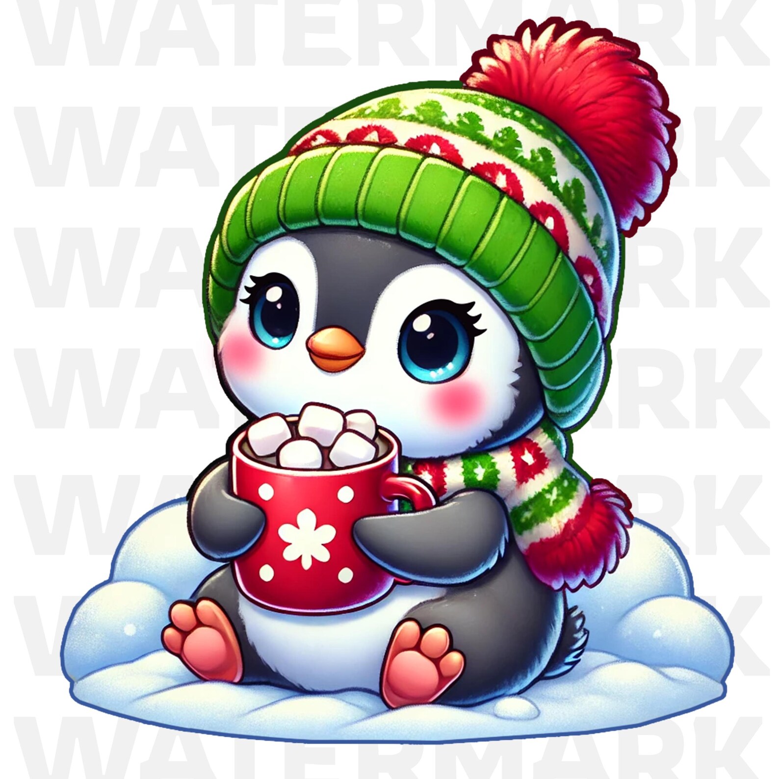 13 Winter Penguin Clipart Set - Christmas-themed PNG & JPG Downloads ...