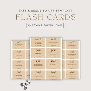 99 Names of Allah Printable Double Sided flash Cards - Etsy