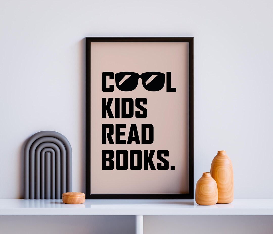 Cool Kids Read Books Poster | Printable Wall Art for Kids Room ...