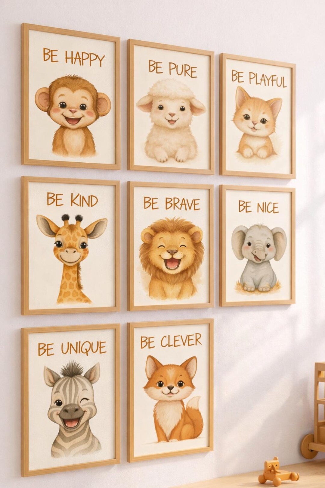 Set of 8 Safari Animal Prints | Kids Wall Art | Nursery Decor ...