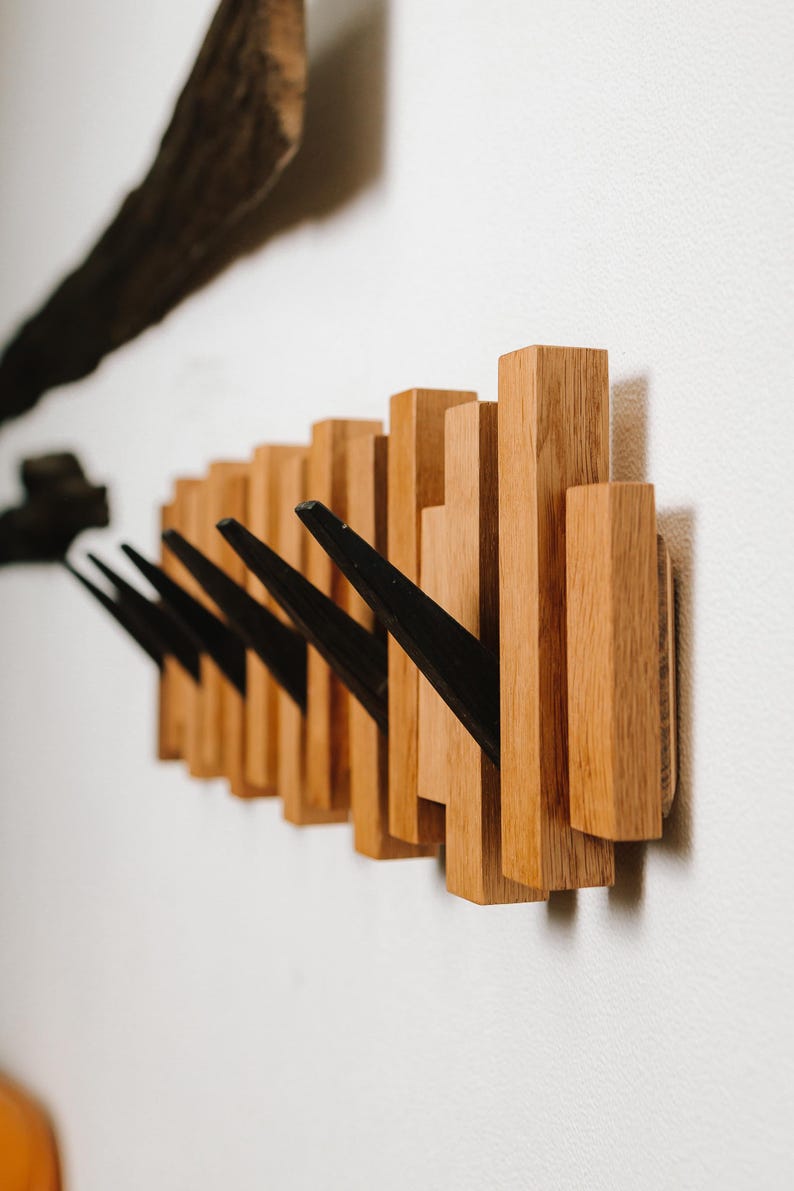 Piano Key Coat Rack: Rustic Bog Oak, Wood Entryway Organizer - Etsy