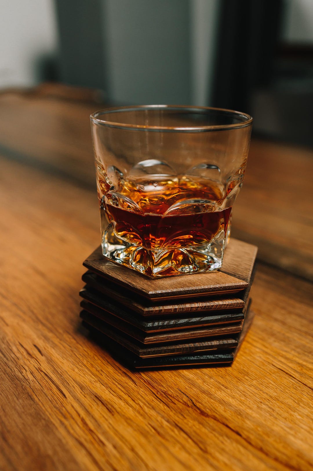 Wooden Coasters Drink Coasters Set Cup Holder Coaster, Whiskey Gift Bog ...