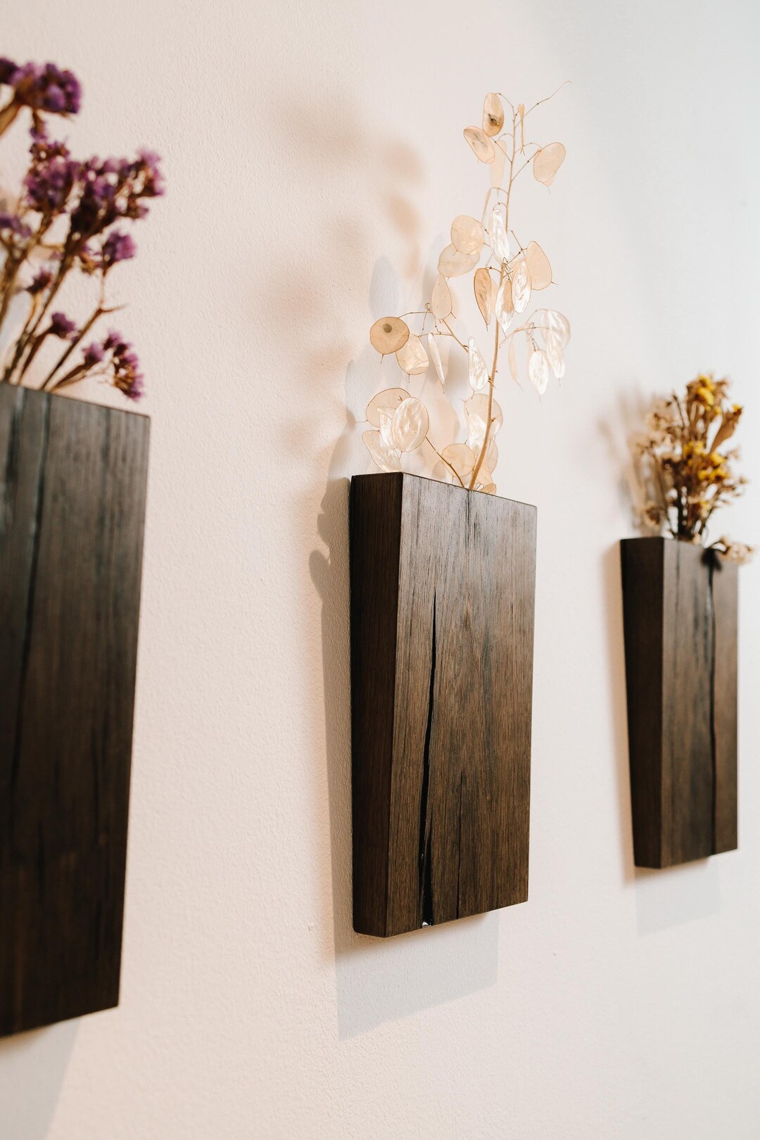 Bog Oak Wall Vase: 12 Inch, Farmhouse Scandinavian Decor - Etsy