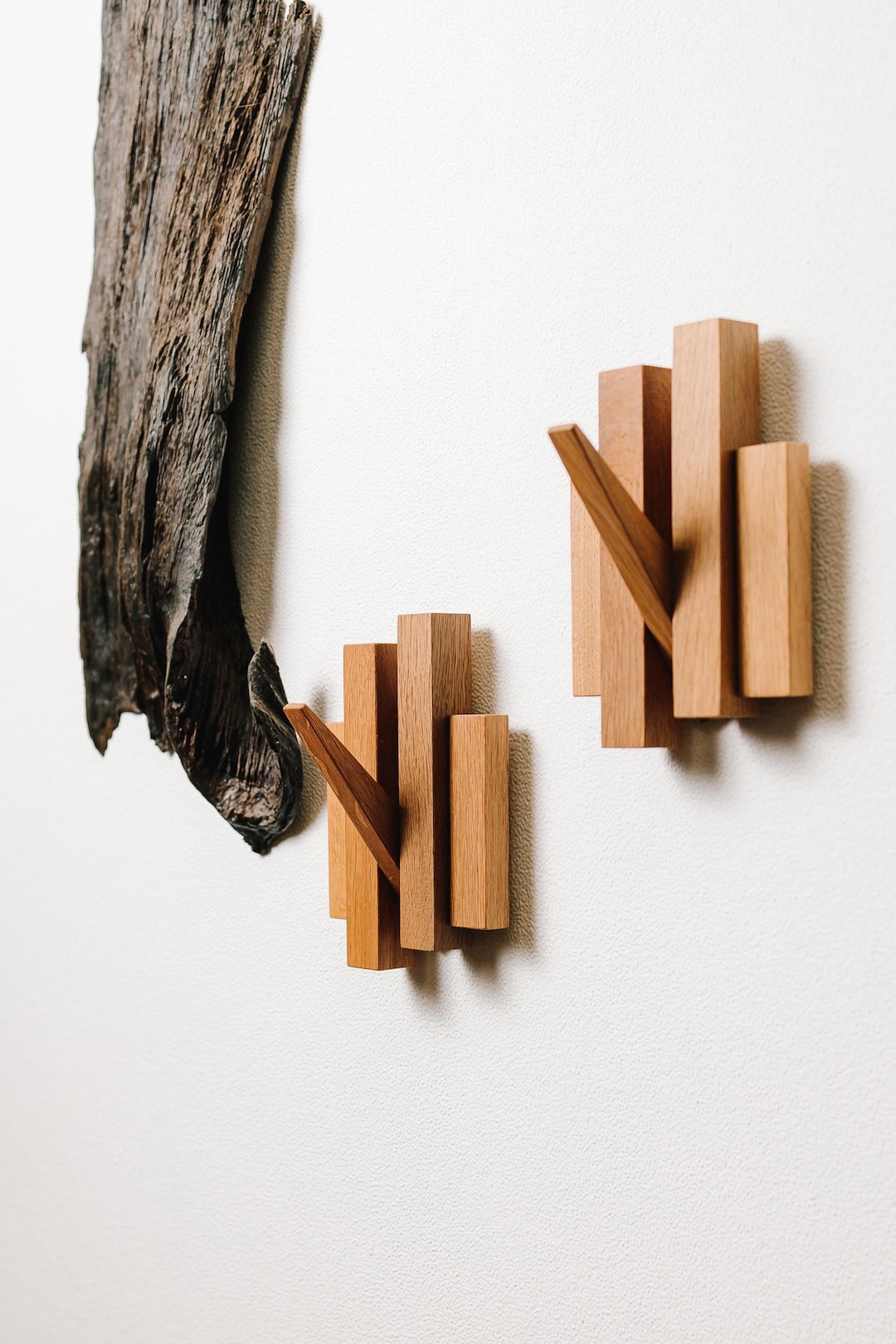 Wooden Piano Coat Rack With Wall Hooks Entryway Organizer Handcrafted ...