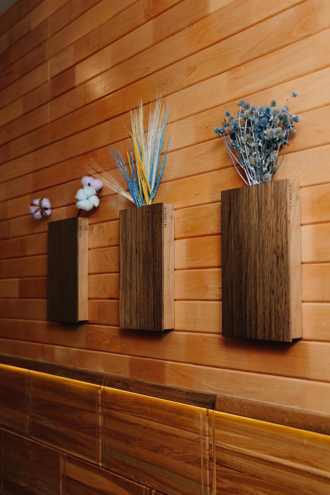Bog Oak Wall Vase | Rustic Farmhouse Decor, Dried Flowers - Etsy UK
