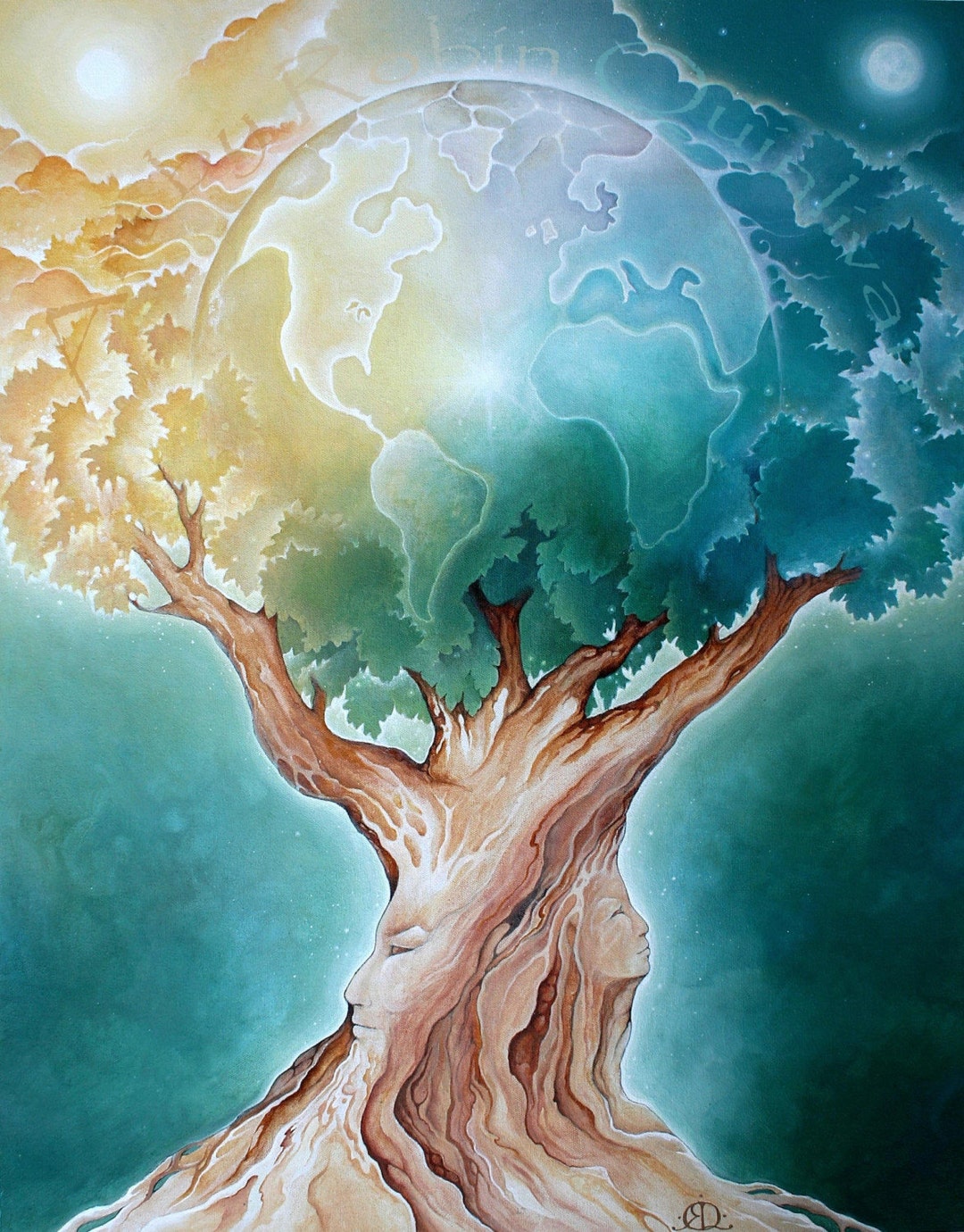 Earth Tree Art Print - Etsy