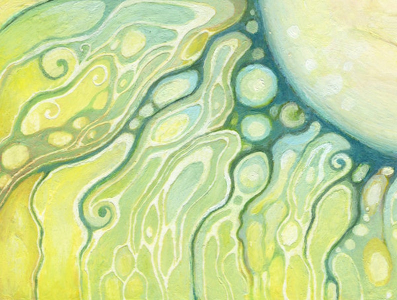 Spring - Tree of Life - Four Seasons Art - Print of Oil Pastel Etching ...