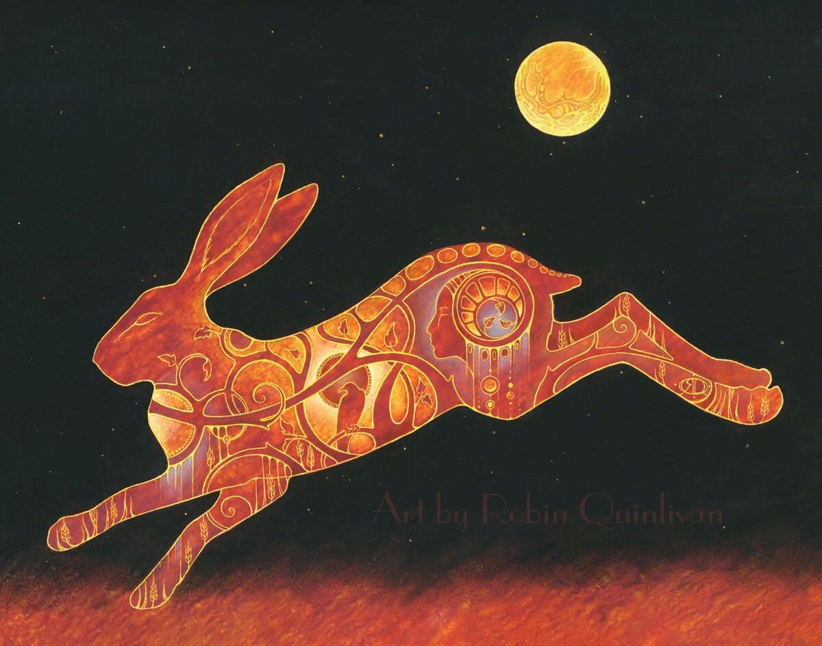 Rabbit Print - Magical Hare - Lepus Constellation - 8x10 Art Print of ...