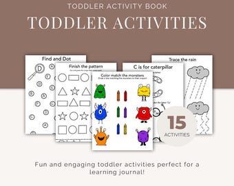 Toddler Activity Journal, Printable DIY Toddler Activities, Learning ...