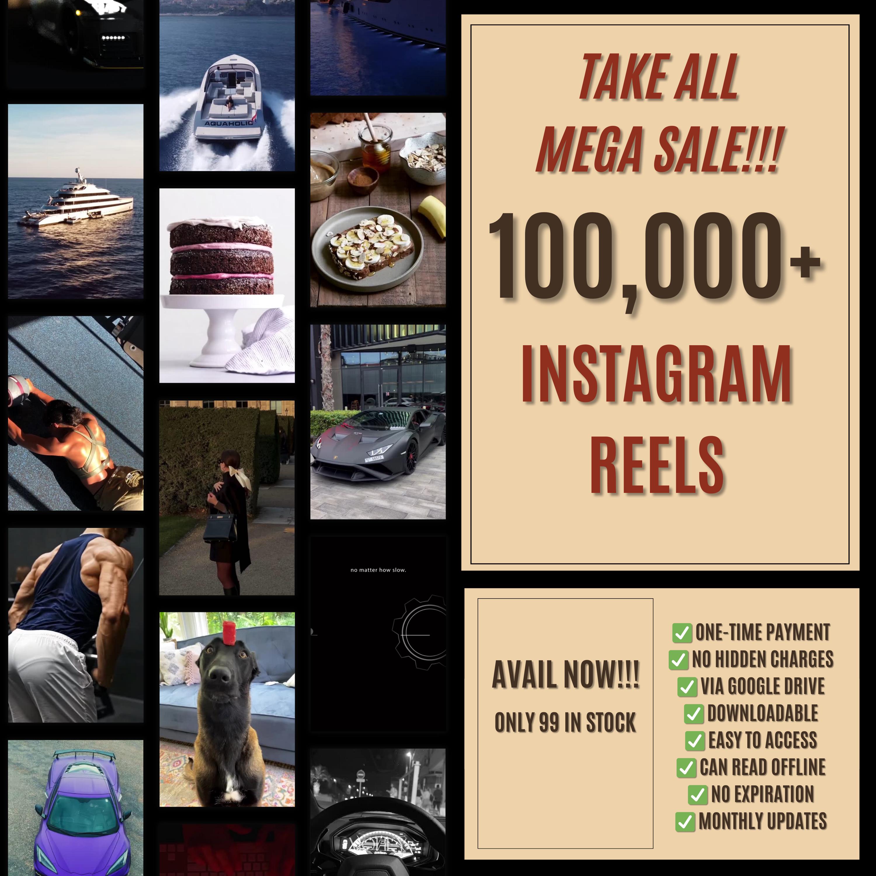 100,000 Viral Instagram Reels Bundle Short Videos Tiktok Youtube Shorts ...