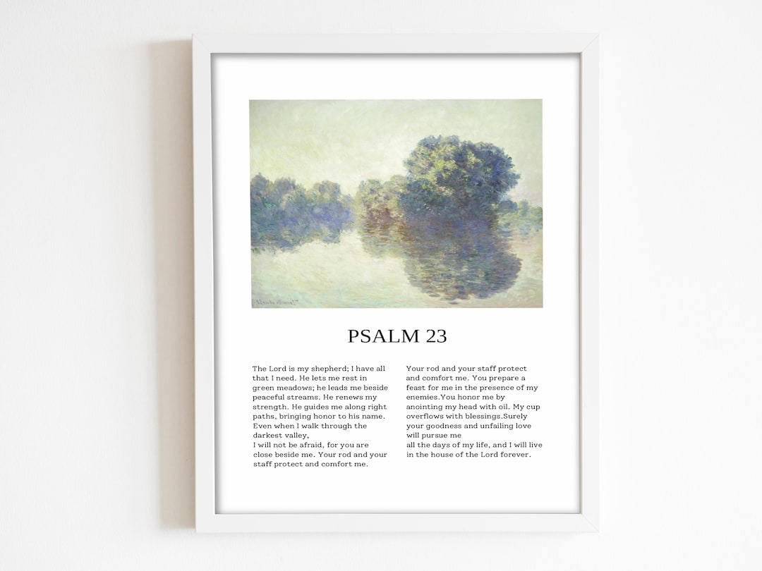 Psalm 23 Watercolour Painting Modern Scripture Wall Art Christian Home ...