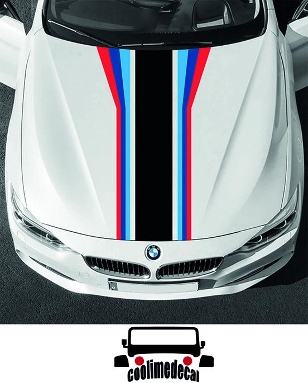 BMW M Performance Hood Sticker – M Stripes Vinyl Decal for Bonnet, M ...