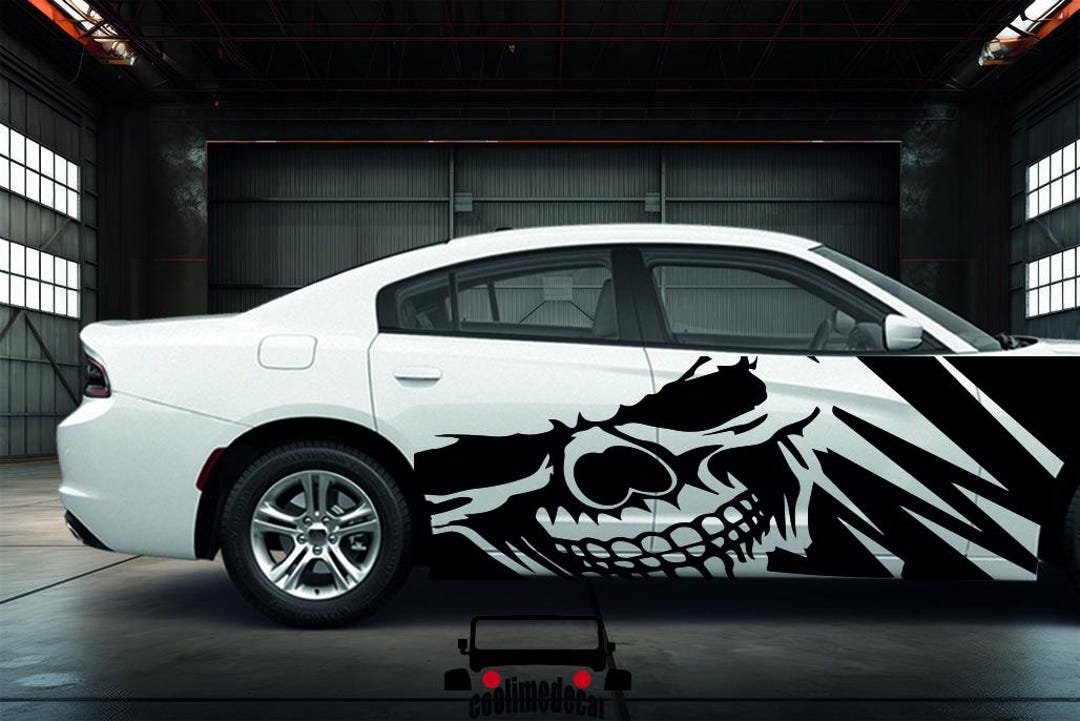 Skull Car Sticker – Universal Fit for All Vehicles – Skeleton Head ...
