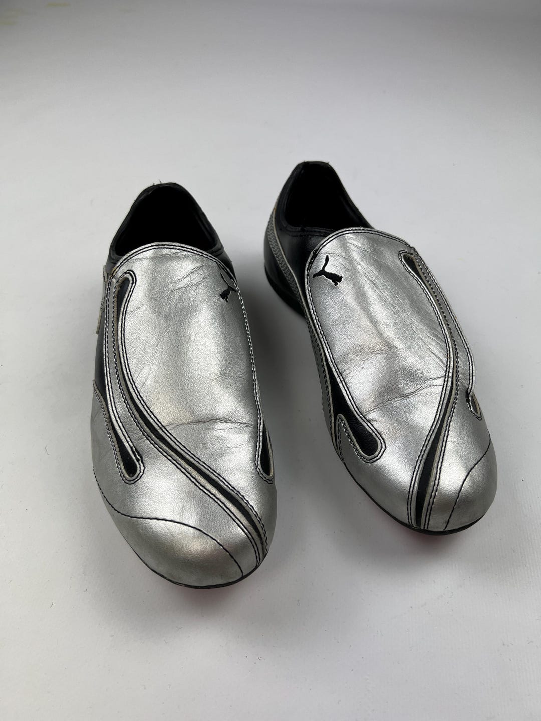 Puma Slip on Metallic Silver Trainers Japan Pink Vintage Speed Race - Etsy