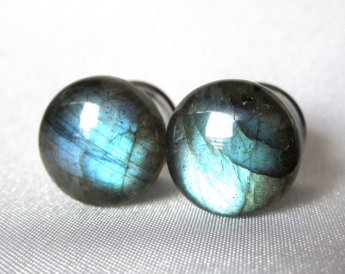 One of a Kind Pair of Polished Labradorite Plugs Crystal - Etsy