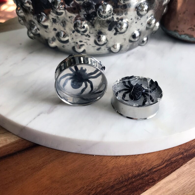 LAST Pair of 32mm Halloween Spider Plugs Spiderweb Gauges | Etsy