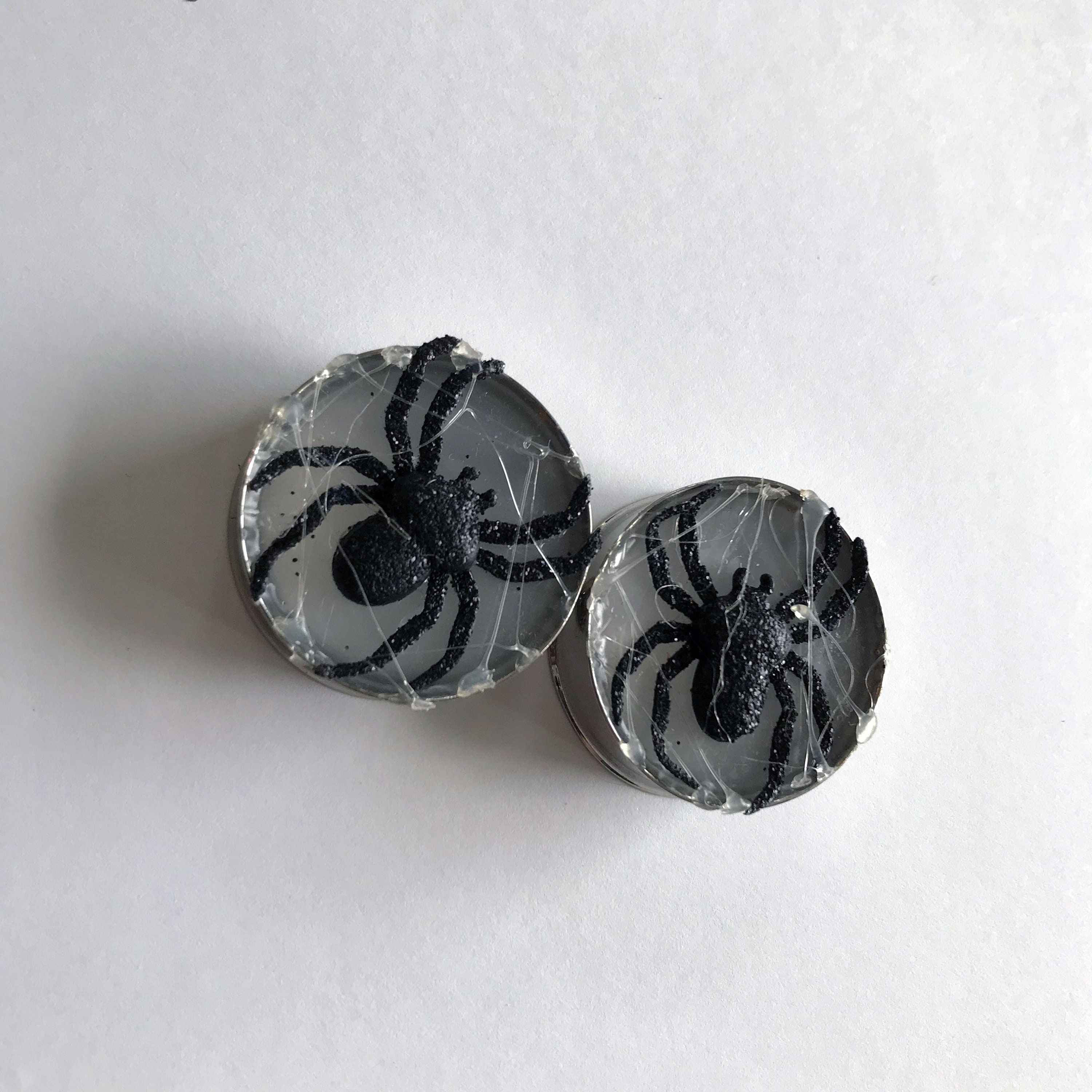 LAST Pair of 32mm Halloween Spider Plugs Spiderweb Gauges | Etsy