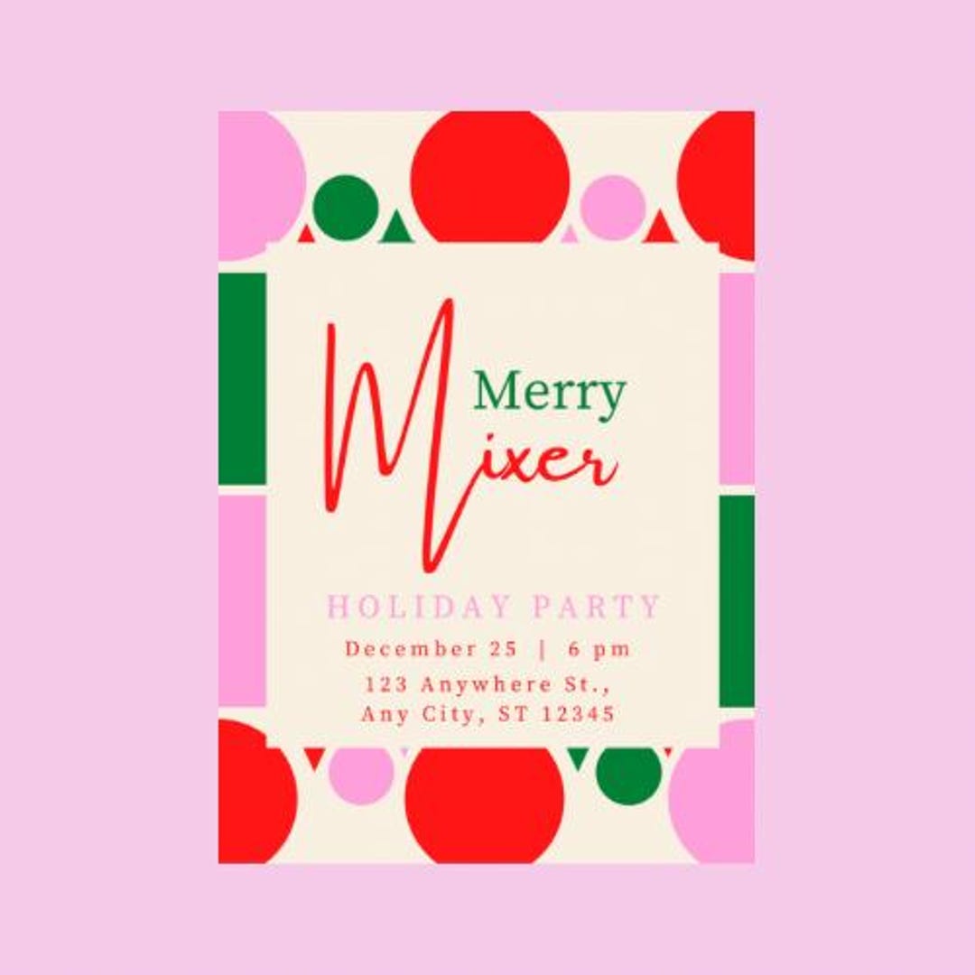 Merry Mixer Holiday Party Invitation | Bright, Modern, and Minimalist ...