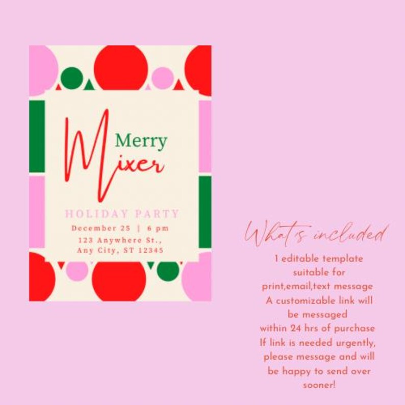 Merry Mixer Holiday Party Invitation | Bright, Modern, and Minimalist ...