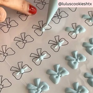 Bow Royal Icing Transfer Sheets: Cookie Decorating Template (digital ...