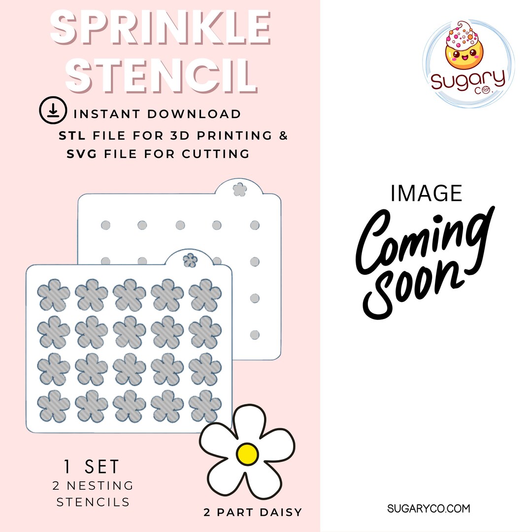Daisy Sprinkle Stencil Set: 3D Print & Cutting SVG (digital Download ...