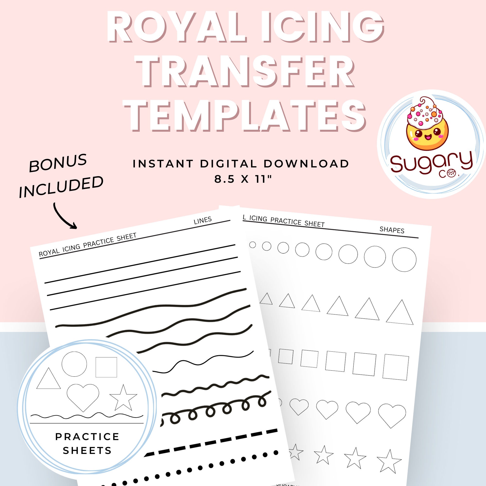 SANTA Royal Icing Transfer Sheets, Set of 5 Printable Sheets, Digital ...