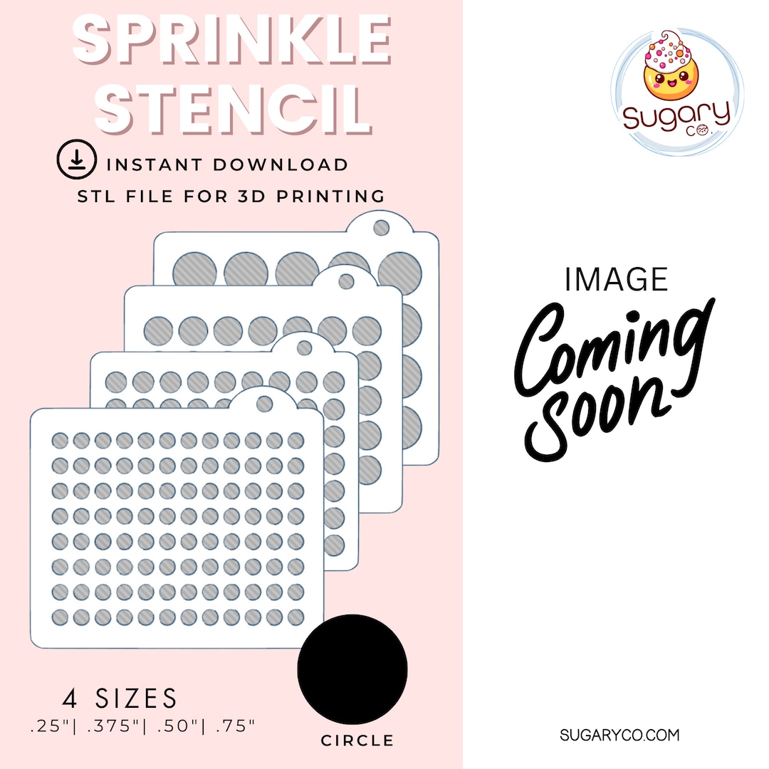 Circle Sprinkle Stencil 4 Sizes Digital Download STL File for 3D ...