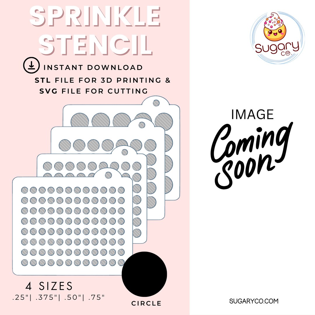 Circle Sprinkle Stencil (4 Sizes) Digital Download - STL File for 3D ...