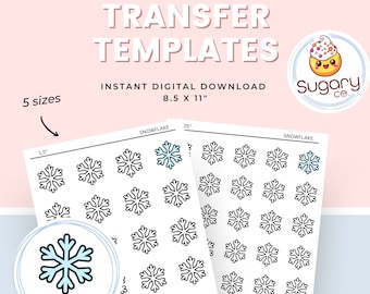 1.5 Inch Snowflake Royal Icing Transfer Sheet Holiday Winter Christmas ...