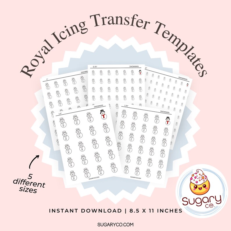 Snowman Royal Icing Transfer Sheets: Christmas Cookie Decorating ...