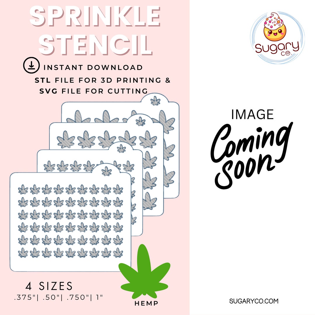 Hemp Leaf Sprinkle Stencil (4 Sizes) Digital Download - STL File for 3D ...